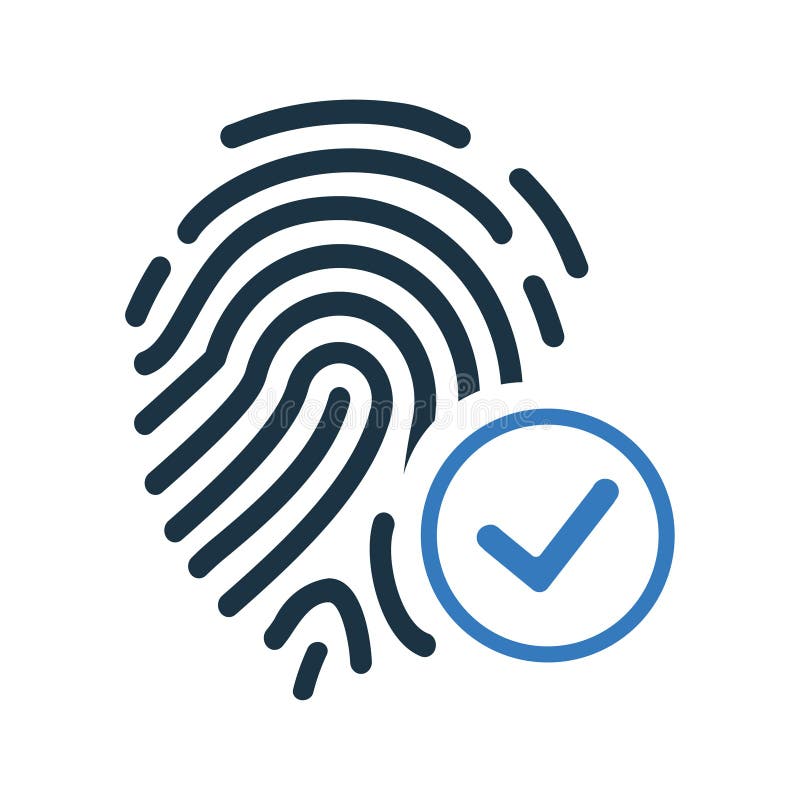 Biometric, Fingerprint, Identity Approved Icon Stock Illustration ...