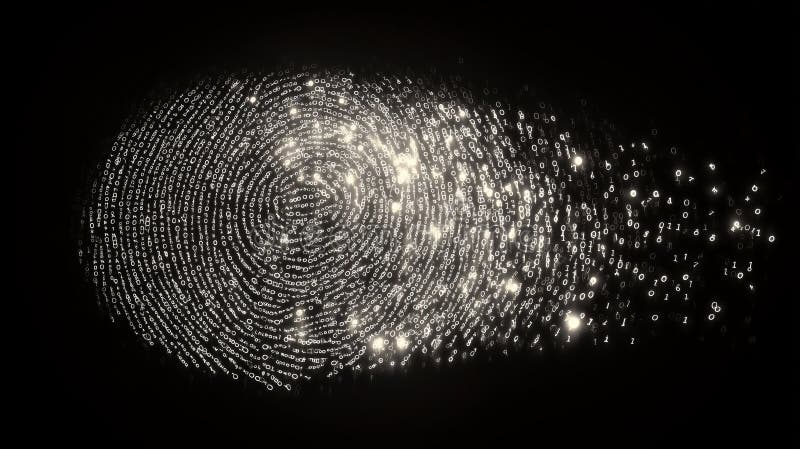 Biometric Fingerprint Pattern Illuminated by Digital Elements ...