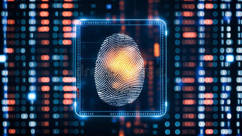 Biometric Fingerprint Scan with Digital Security Interface AI Generated ...
