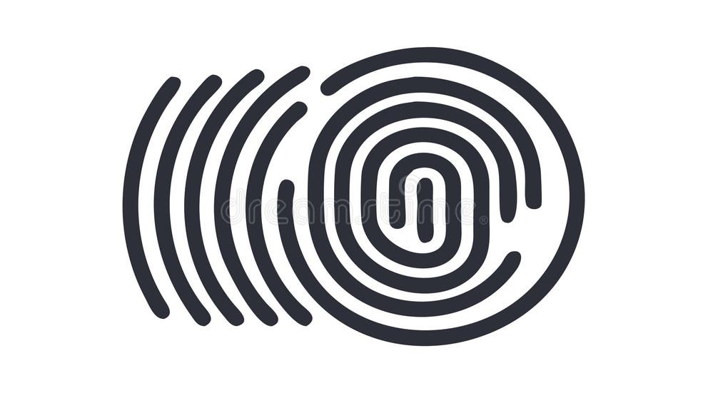 Biometric Fingerprint Scan Icon for Security and Identification, Vector ...