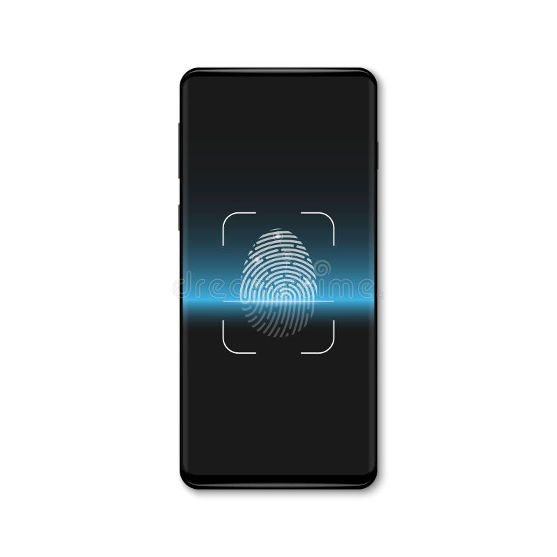 Biometric Fingerprint Scan, Identification System Stock Illustration ...