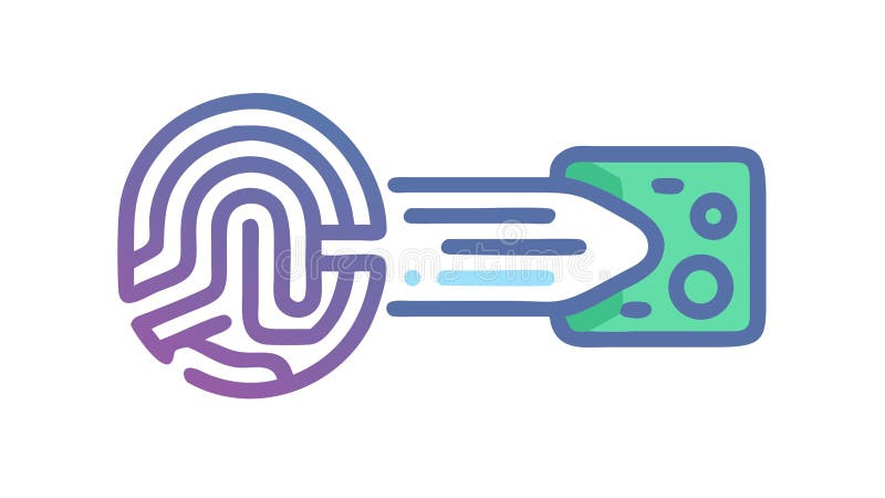 Biometric Fingerprint Password with Padlock Icon. Security Concept Stock Illustration ...