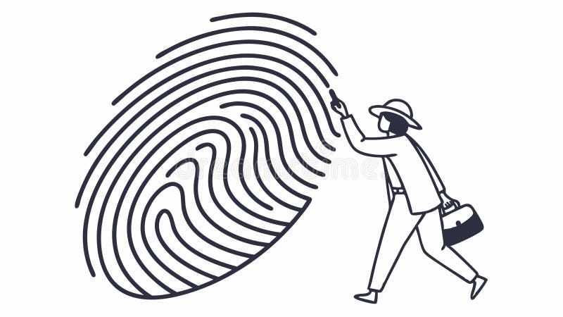 Biometric Fingerprint Password with Padlock Icon. Security Concept ...