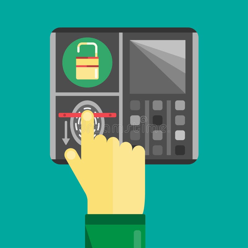 Access Control - Fingerprint Scanner 2 Stock Vector - Illustration of ...