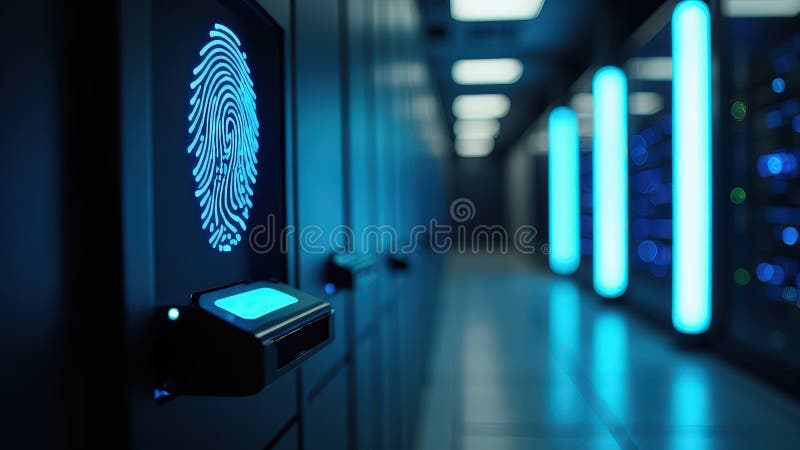 Biometric Fingerprint Password with Padlock Icon. Security Concept ...