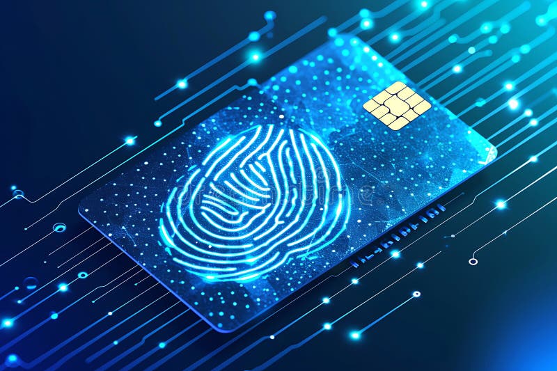 Biometric Fingerprint Security Credit Card Stock Photo - Image of ...