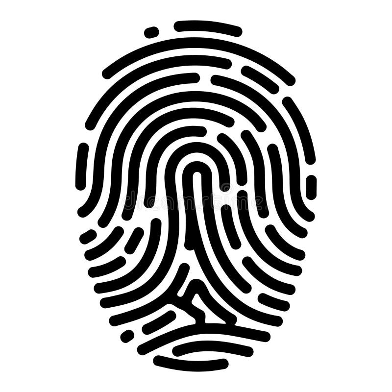 Biometric Fingerprint Password with Padlock Icon. Security Concept ...