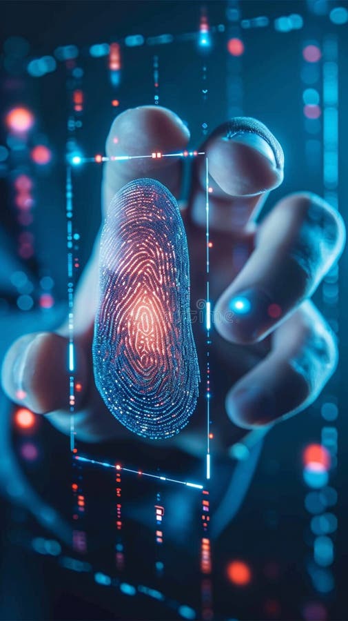 Biometric Gateway Businessmans Fingerprint Grants Secure Access To ... Biometric Gateway Businessmans Fingerprint Grants Secure Access To ...