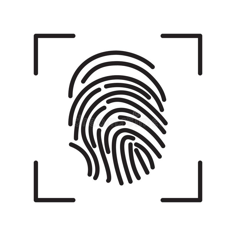 Biometric Icon Black Line Art Vector Stock Vector - Illustration of ...