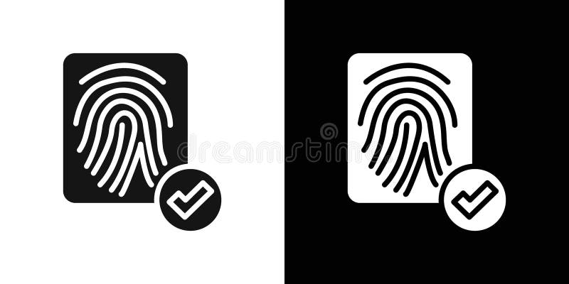 Biometric Icon Flat Vector Set Outline Stock Vector - Illustration of ...