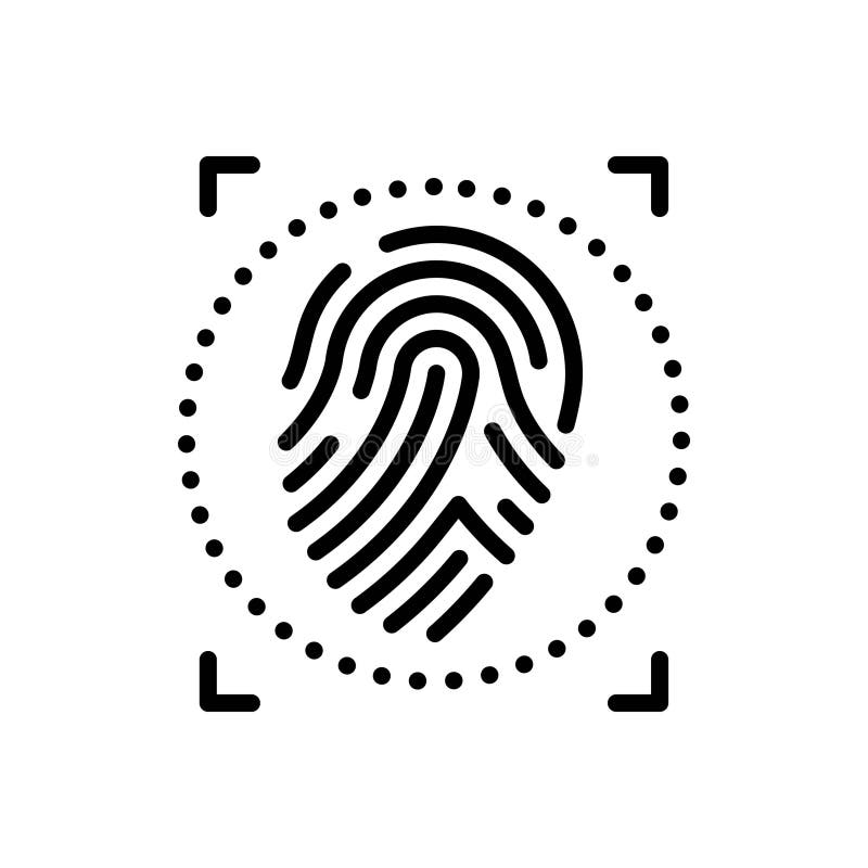 Black Line Icon for Biometric, Recognition and Sensor Stock Vector ...