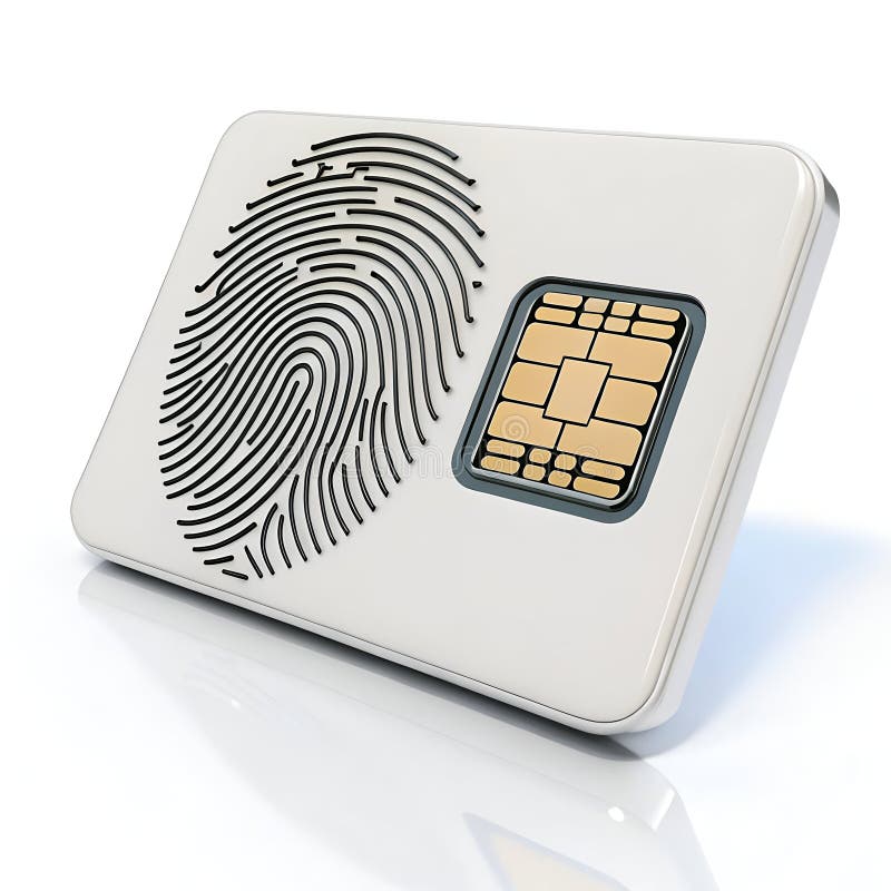 Biometric ID 3D Icon, Digital Identity Verification Symbol Isolated on ...