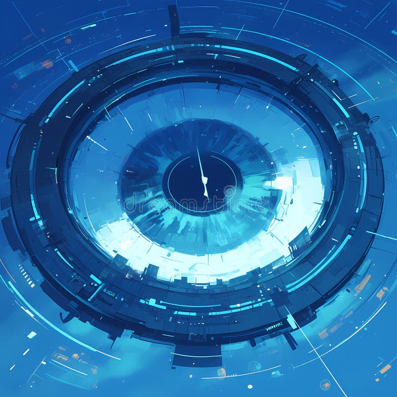 Biometric Identification: Eye Scan for Secure Access Stock Illustration ...