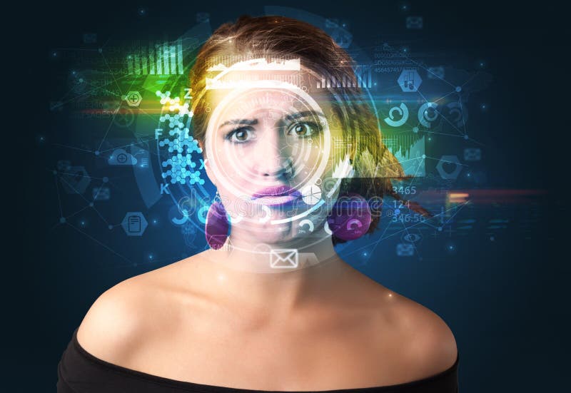 Biometric Identification and Facial Recognition Stock Image - Image of ...