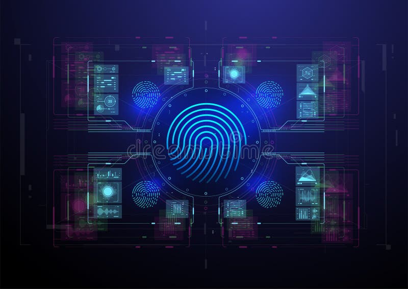 Biometric Identification or Recognition System of Person. Fingerprint ...