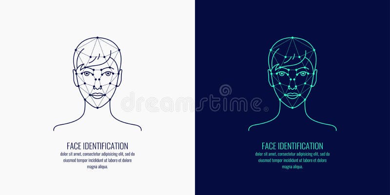 Biometric Identifier of a Person. Face Identication Illustration Stock ...