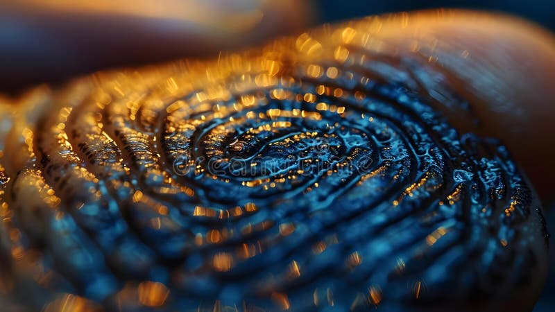 Biometric Identity Access: Closeup of Thumb Scanning Fingerprint for ...