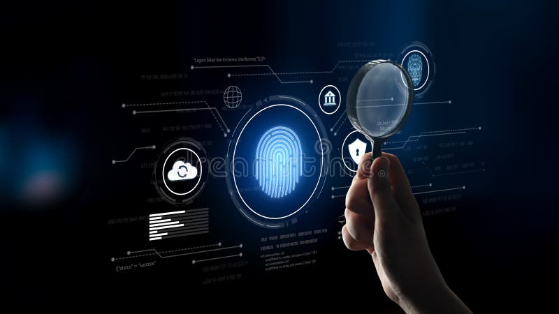 Biometric Identity Authentication and Cybersecurity Interface Latch Stock Image - Image of ...