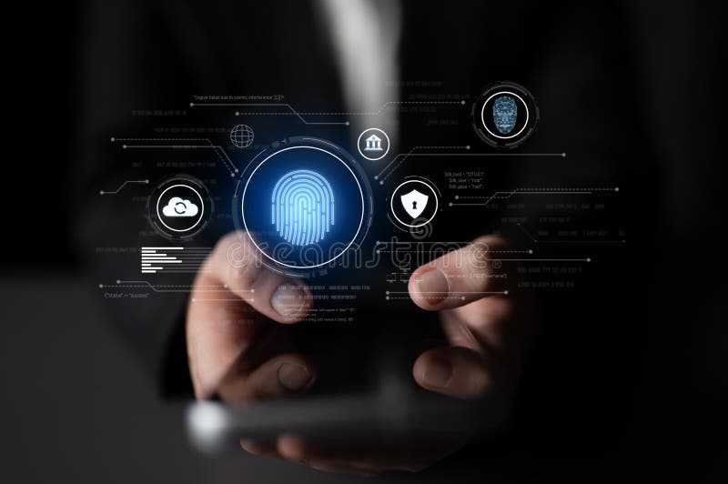 Biometric Identity Authentication and Cybersecurity Interface Latch Stock Photo - Image of ...