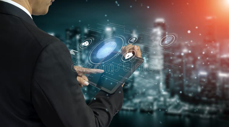 Biometric Identity Authentication and Cybersecurity Interface Vouch Stock Image - Image of ...