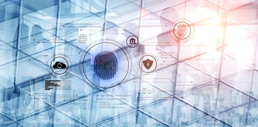 Biometric Identity Authentication and Cybersecurity Interface Vouch Stock Illustration ...