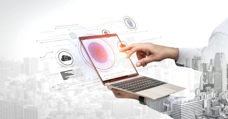 Biometric Identity Authentication and Cybersecurity Interface Vouch Stock Image - Image of ...