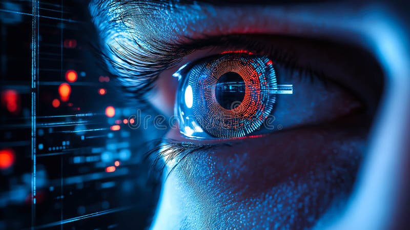Biometric Optical Technology Visualized with a Futuristic Holographic ...