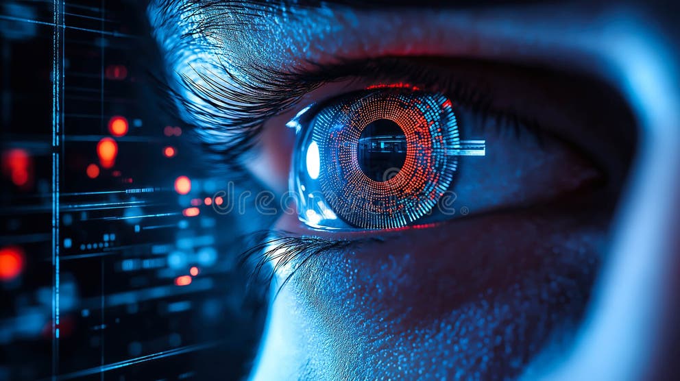 Biometric Optical Technology Visualized with a Futuristic Holographic ...