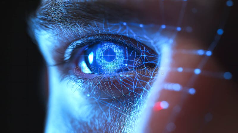 Biometric Optical Technology Visualized with a Futuristic Holographic ...