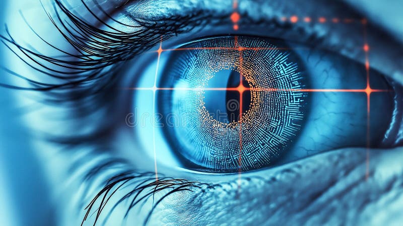 Biometric Optical Technology Visualized with a Futuristic Holographic ...