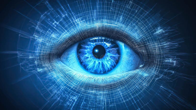 Biometric Optical Technology Visualized with a Futuristic Holographic ...