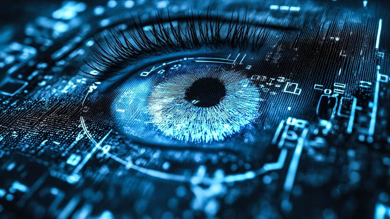 Biometric Optical Technology Visualized with a Futuristic Holographic ...