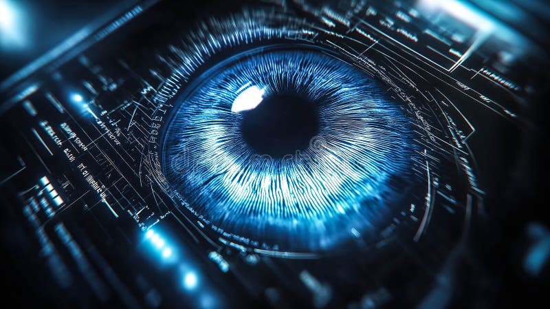 Biometric Optical Technology Visualized with a Futuristic Holographic ...