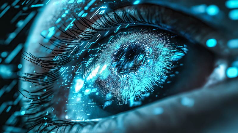 Biometric Optical Technology Visualized with a Futuristic Holographic ...