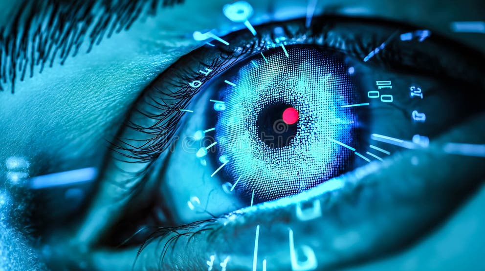 Biometric Optical Technology Visualized with a Futuristic Holographic ...