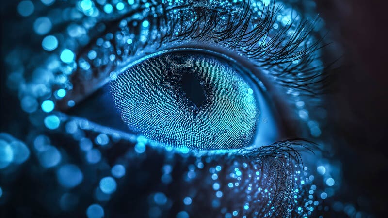 Biometric Optical Technology Visualized with a Futuristic Holographic ...