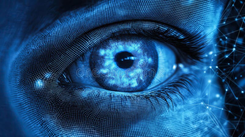 Biometric Optical Technology Visualized with a Futuristic Holographic ...