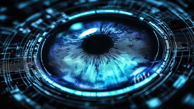 Biometric Optical Technology Visualized with a Futuristic Holographic ...