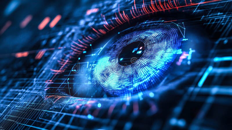 Biometric Optical Technology Visualized with a Futuristic Holographic ...