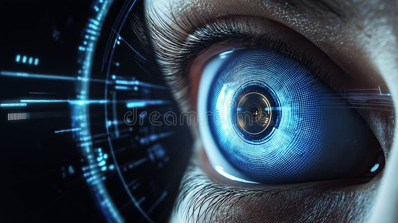 Biometric Optical Technology Visualized with a Futuristic Holographic ...