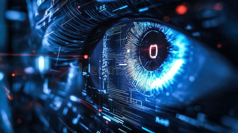 Biometric Optical Technology Visualized with a Futuristic Holographic ...