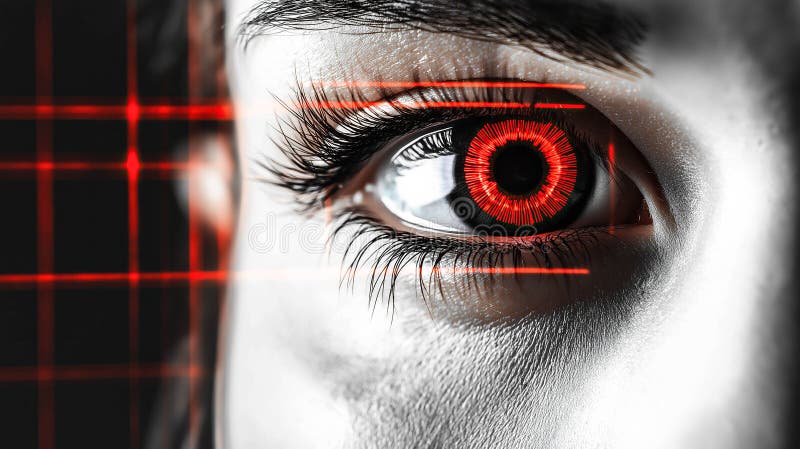 Biometric Optical Technology Visualized with a Futuristic Holographic ...