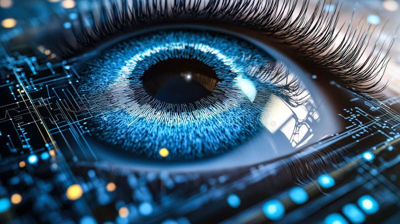 Biometric Optical Technology Visualized with a Futuristic Holographic ...