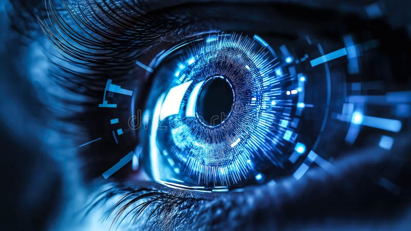 Biometric Optical Technology Visualized with a Futuristic Holographic ...