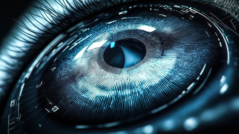 Biometric Optical Technology Visualized with a Futuristic Holographic ...