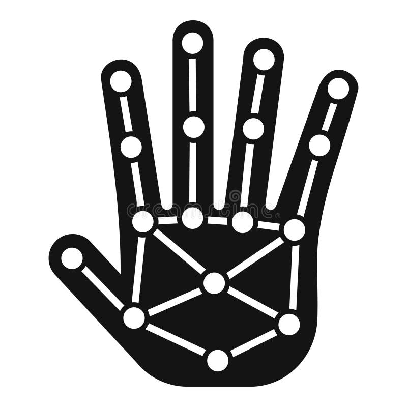 Biometric Palm Scanning Icon Simple Vector. System Board Stock ...