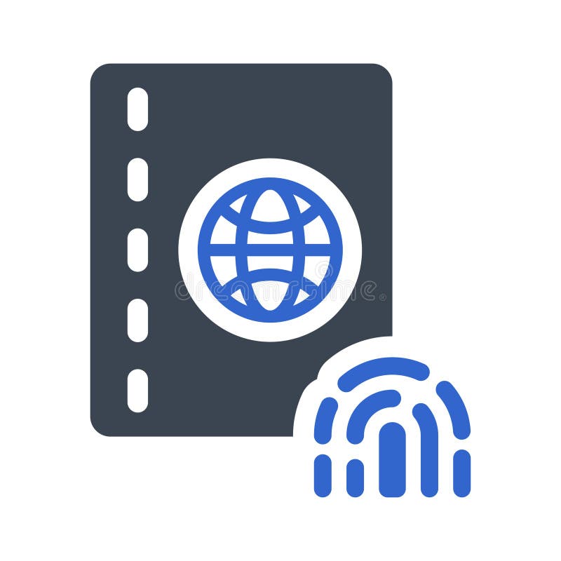 Biometric passport icon stock vector. Illustration of designed - 352423562
