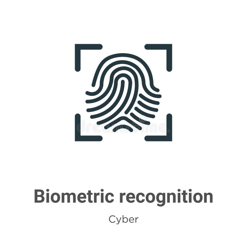 Biometric Recognition Vector Icon on White Background. Flat Vector ...