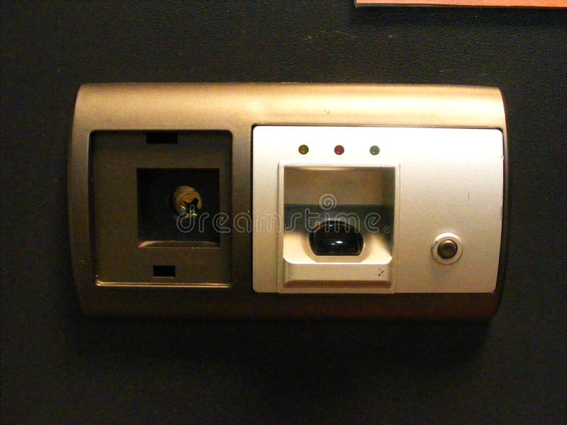 Biometric Safe Lock, Fingerprint Scan and Password Stock Photo - Image ...