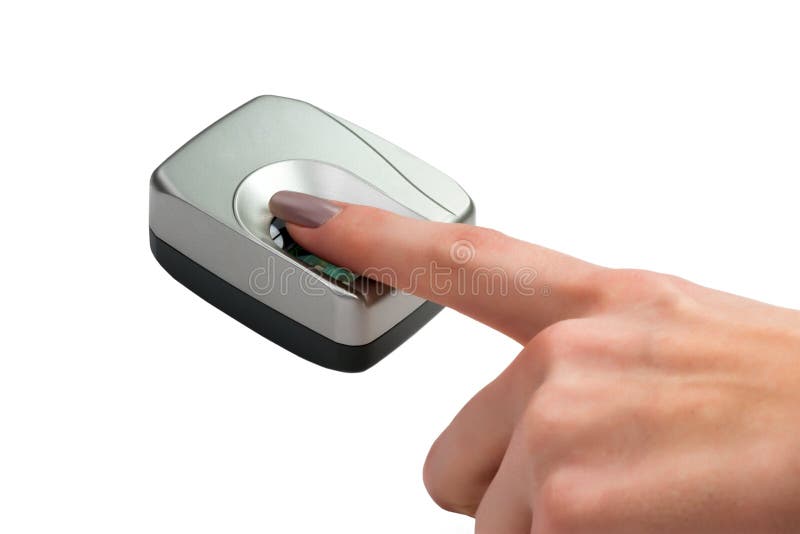Finger on Biometric Scanner Stock Photo - Image of forensics, privacy ...